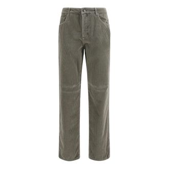 Brunello Cucinelli Pantalon en velours c&ocirc;tel&eacute; - Homme - Pantalons - Gris - Taille: L