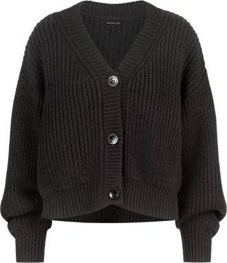 Apart Fashion APART Oversized Strickjacke mit Knopfleiste, schwarz, 40/42