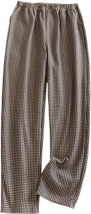 Generic Pantalon de pyjama pour femme en coton confortable &agrave; carreaux avec poches, pantalon de d&eacute;tente ample et d&eacute;contract&eacute; pour la maison, v&ecirc;tement de nuit p