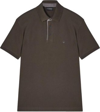 Emporio Armani Homme, Tops, Brun, Taille: M Polo Stretch Piqu&eacute;