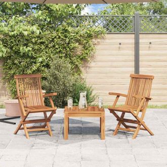 vidaXL Vidaxl - Chaises pliables de jardin 2 pcs Bois de teck solide