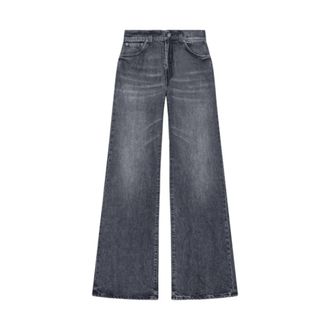 Dondup Vintage Schwarze Wide-Leg Jeans - - Jeans - Damen - Grau - W28