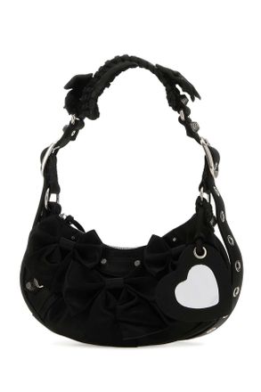 Balenciaga Womens Black Satin Le Cagole Xs Shoulder Bag Borse A Mano