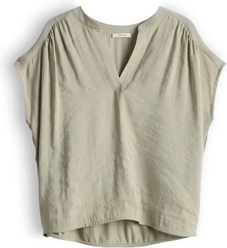 OPUS Kurzarmshirt Sawoko im Materialmix weich flie&szlig;ender Fall, glatter Griff, Casual