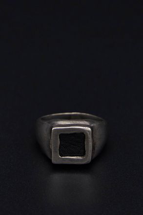 Guidi Silver Ring w/ Kangaroo Leather 925