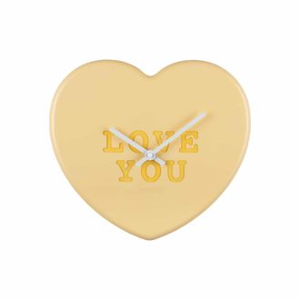 Karlsson Wanduhr Heart Candy - Gelb - 30x6.2x27cm - Bio - Thermoplast - Wanduhr Modern Wohnzimmer - Wanduhren