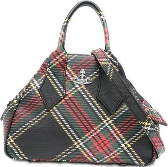 Vivienne Westwood Hobo Bags - Structured Handbag With Tartan Check Pattern - Gr. unisize - in Grau - f&uuml;r Damen