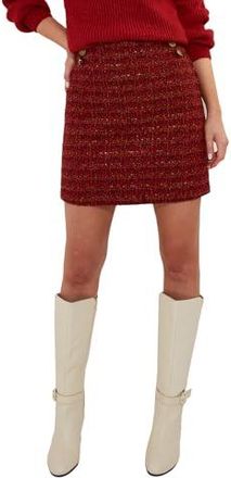 Joe Browns Button Detail Textured Tweed Co-ord Mini Skirt Jupe, Orange brûlé, 46 Femme