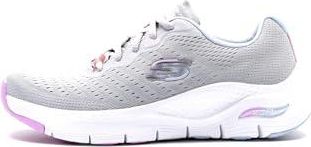 Skechers Baskets de Sport 149722 pour Femme, Bordure en Maille Grise Lavande Bleu Clair, 38 EU