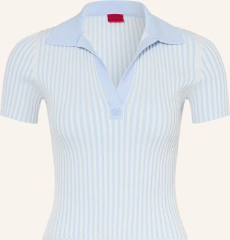 HUGO BOSS Hugo Strick-Poloshirt Sunsyra blau