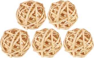 SOLUSTRE 5 St&uuml;ck Rattanb&auml;lle zur Dekoration 5cm Nat&uuml;rliche Wicker Kugeln Rustikale Tischdeko f&uuml;r Hochzeit Party und Wohndekor