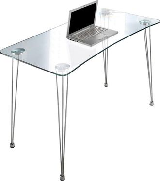 Oresteluchetta Moderner Schreibtisch aus geh&auml;rtetem Glas Stamford