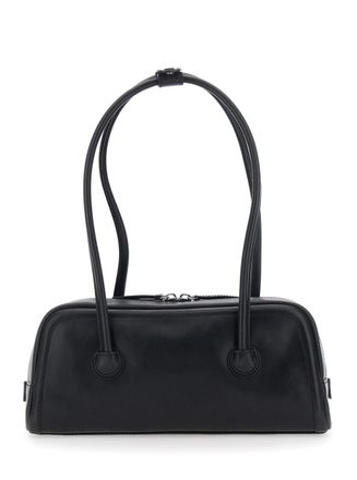 Margesherwood Womens Shoulder Bag Soft Boston Ew Black Leather Cow