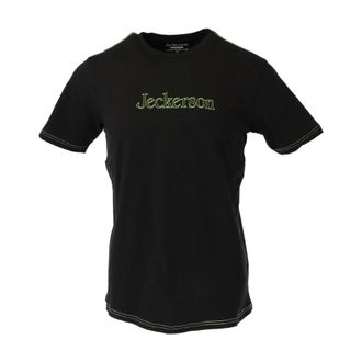 Jeckerson Homme, Tops, Noir, Taille: L T-shirt en Coton Doux &agrave; Col Rond