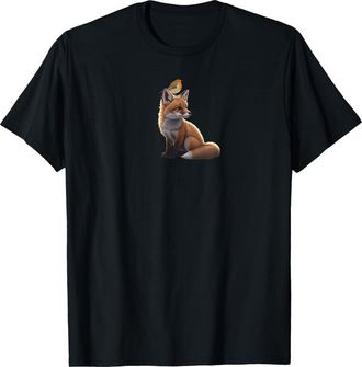 jz.birds Fuchs mit Rotkehlchen Vogel Tierfreund Biologe Tier T-Shirt
