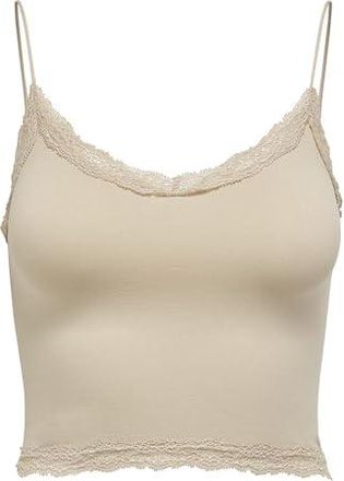 Only Only Top pour Femme Onlvicky Lace sans Couture Cropped Noos, Couleur Chair, Small-Medium