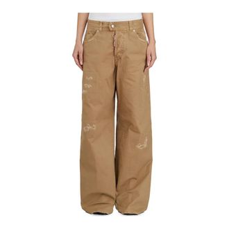 Dsquared2 Baumwollhose 9 to 5 - - Trousers - Damen - Beige - 2XS