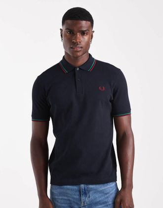 Fred Perry Polo à liseré double - Bleu marine
