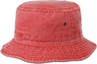 LIPODO Bob Washed Bucket Femme/Homme - Chapeau de Soleil en Coton Peche Ete Printemps-ete - XL (61-62 cm) Rouge