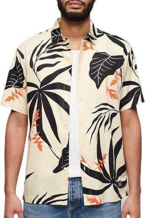 Superdry hawaïen R1-S/S Shirt (M), Silhouette Off White, M Homme