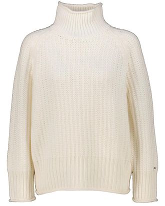 Tommy Hilfiger Damen Strickpullover mit Recycling-Wolle