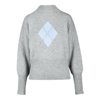 Max Mara Femme, Pulls, Gris, Taille: 44 FR Pull en cachemire avec détails en strass