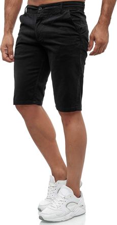 Tazzio Herren Chino Shorts 20549 - Kurze Hose Slim Fit Stretch Sommer Chinoshorts - Schwarz 32W
