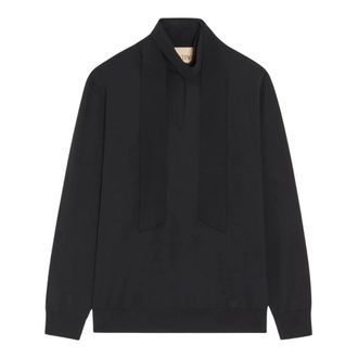 Valentino Wollpullover mit Schalkragen und VLogo-Stickerei - - Knitwear - Herren - Schwarzk - M