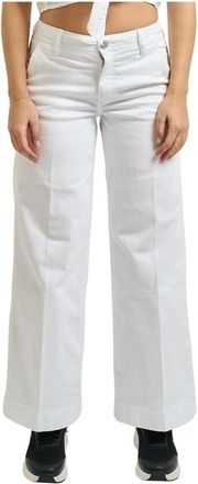 Guess Femme, Jeans, Blanc, Taille: W27 Pantalon &agrave; jambes larges