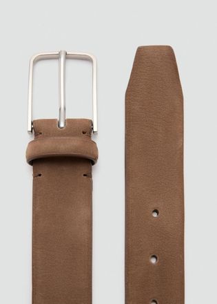 Mango G&uuml;rtel aus Nappaleder mittelbraun - Herren - 100 - MANGO MAN