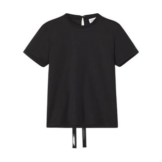 Lanvin Schwarzes Baumwolltop mit Bindung - - Tops - Damen - Schwarzk - S
