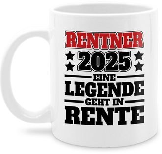 Shirtracer Tasse Tassen 325ml - Rentner 2025 Eine Legende geht in den Ruhestand - schwarz/rot - 325 ml - Weiß - 2022 geschenk für renteneintritt rente 2024 fanmu