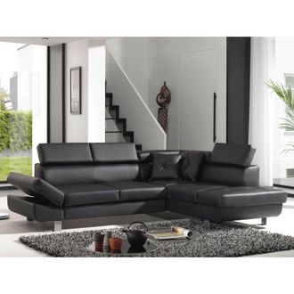 Best Mobilier Lisbona - canapé dangle convertible - en pu - avec têtières réglables - droit