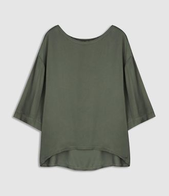 Jeanne Vouland Top Véra Satin Kaki, Collaboration Jeanne Vouland x Véronika Loubry