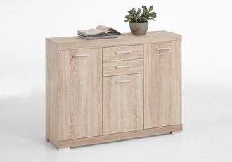 M&ouml;belando Kombikommode >Bristol 3< in Eiche Dekor - 120x89,9x34,9cm (BxHxT)