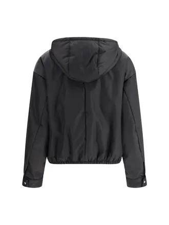 Prada Womens Re-Nylon Jacket Nero Recycled Polyamide Down Coat