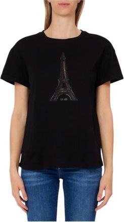 Liu Jo Femme, Tops, Noir, Taille: 40 FR Paris Ajours T-Shirt