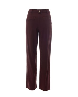Patrizia Pepe Womens Twill Trousers Wood Brown Viscose