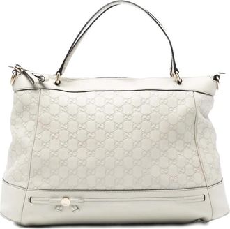 Gucci 2016-2025 Guccissima Mayfair Satchel-Tasche - Wei&szlig;