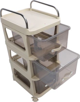 CHICIRIS Rollbarer Schubladenschrank, Gro&szlig;er Stauraum, Multifunktionaler Mobiler Aktenschrank f&uuml;r B&uuml;ro, Schlafzimmer, Stabiles Material PP-Edelstahl, 1 Set X R