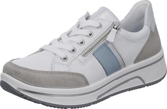 Ara Damen Sapporo Sneaker, Pebble,Weiss,Silber,Aqua, 38.5 EU Weit