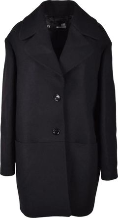 Love Moschino Femme, Manteaux, Noir, Taille: 40 FR Manteau avec fermeture boutonn&eacute;e, int&eacute;rieur doubl&eacute;