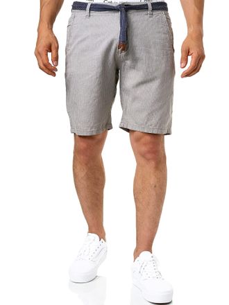Indicode Herren Enford Shorts aus Baumwolle & Leinen | Bermuda Herrenshorts f&uuml;r M&auml;nner Lt Grey, XXL