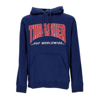 HUF Marineblau Thrasher Herren Hoodie Sweatshirt - - Sweatshirts & Hoodies - Herren - Blau - M