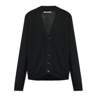 Palm Angels Curved Logo Cardigan - - Knitwear - Herren - Schwarzk - XL