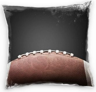 Paul Sinus Art Macro, American Football, braun, wei&szlig;, schwarz Deko Kissen 40x40cm f&uuml;r Couch Sofa Lounge Zierkissen - Dekoration zum Wohlf&uuml;hlen