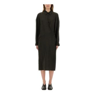 Christophe Lemaire Straight Collar Twisted Dress - - Dresses - Damen - Braun - M