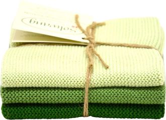 Solwang Putzlappen 3er Set Waldgrün Kombi 444654 Wischlappen Baumwolle Wischtücher Edelstahl