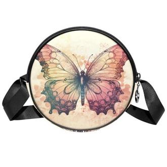 Generic Sac &agrave; bandouli&egrave;re rond pour femme, petit sac &agrave; bandouli&egrave;re vintage avec fermeture &eacute;clair, bretelles r&eacute;glables, style d&eacute;contract&eacute; pour femmes et filles