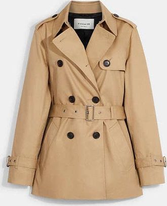 Coach Einfarbiger, Kurzer Trenchcoat